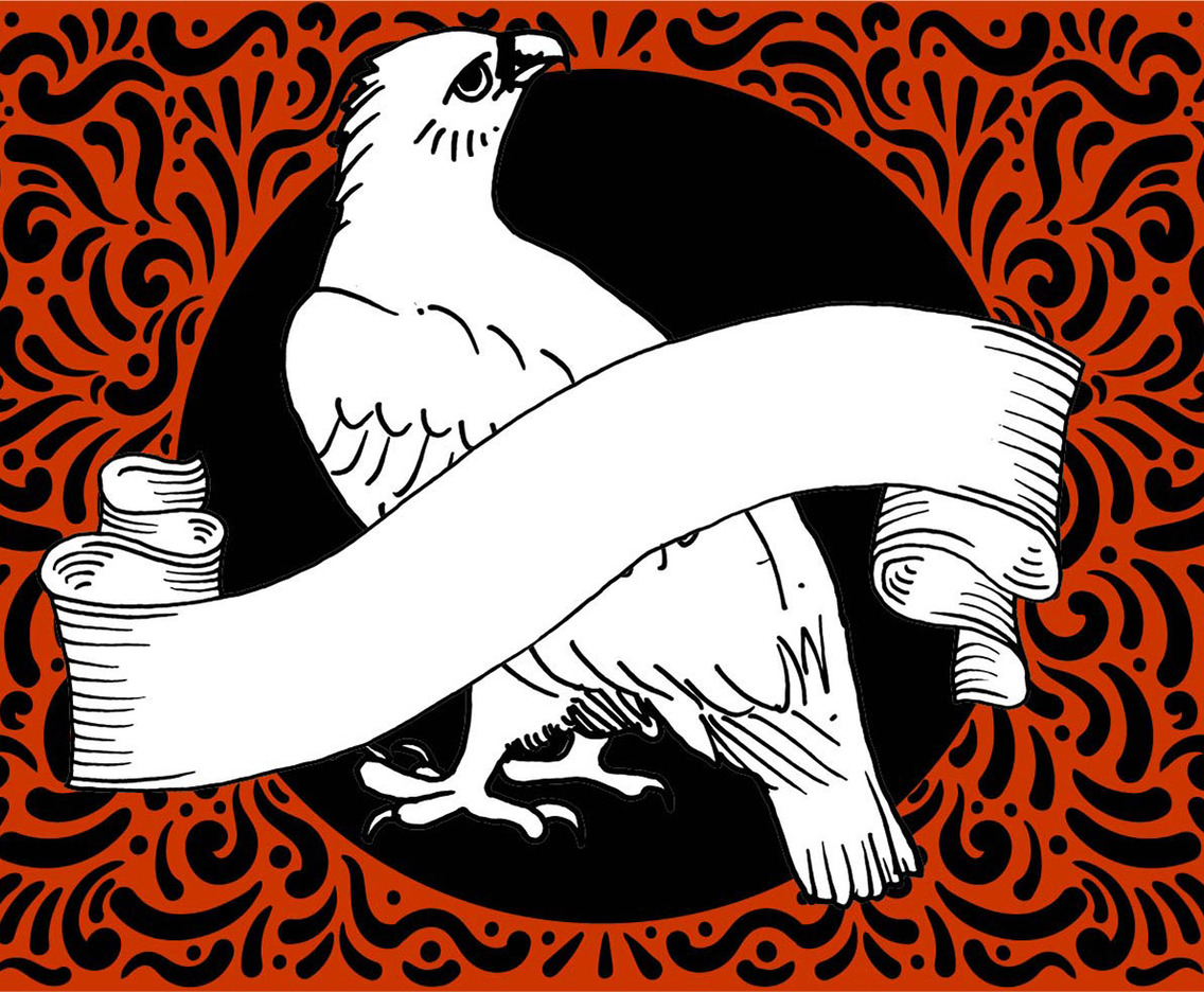 Ornate Hawk Banner Design Vector Art & Graphics | freevector.com