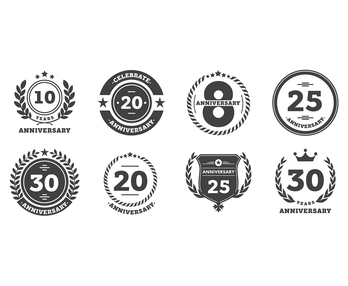 Anniversary Logo Bw Free Vector Vector Art & Graphics | freevector.com
