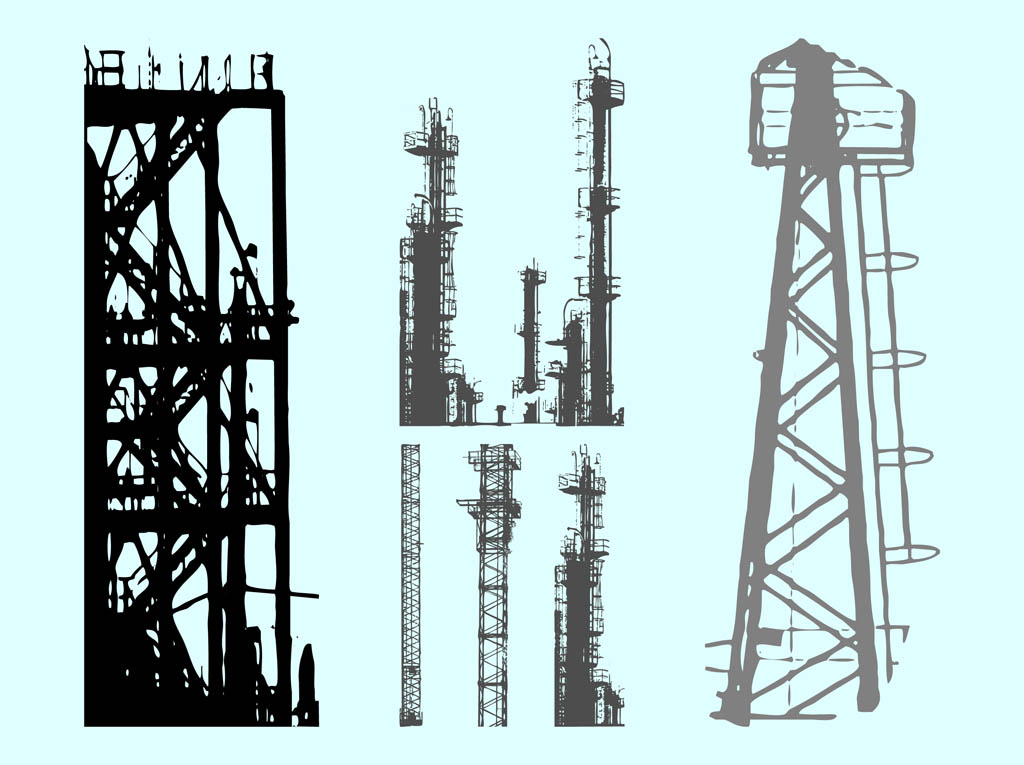 Scaffolds Silhouettes Vector Art & Graphics | freevector.com