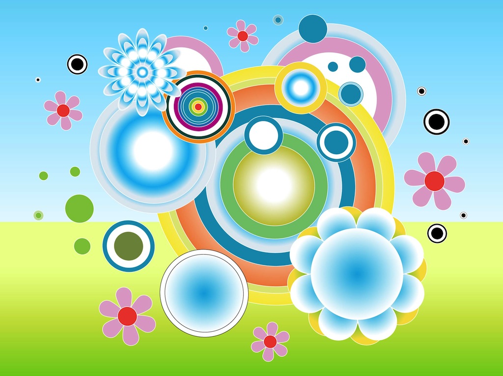 Circles Flowers Vector Art & Graphics | freevector.com