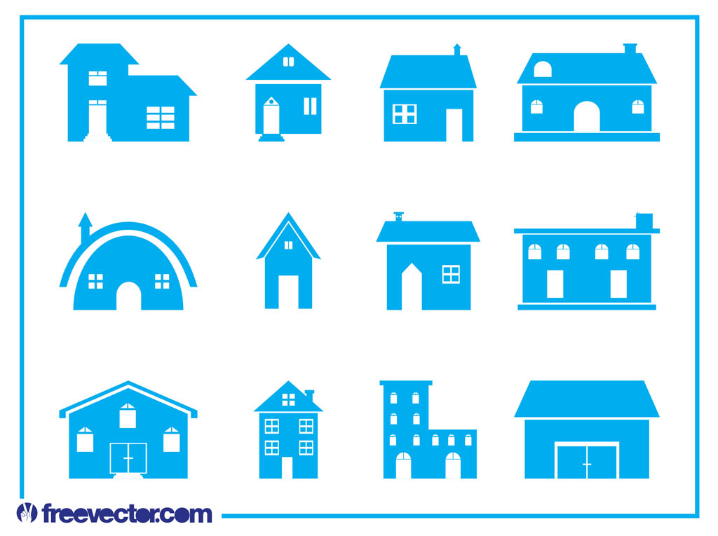 House Icon Set Vector Art & Graphics | freevector.com