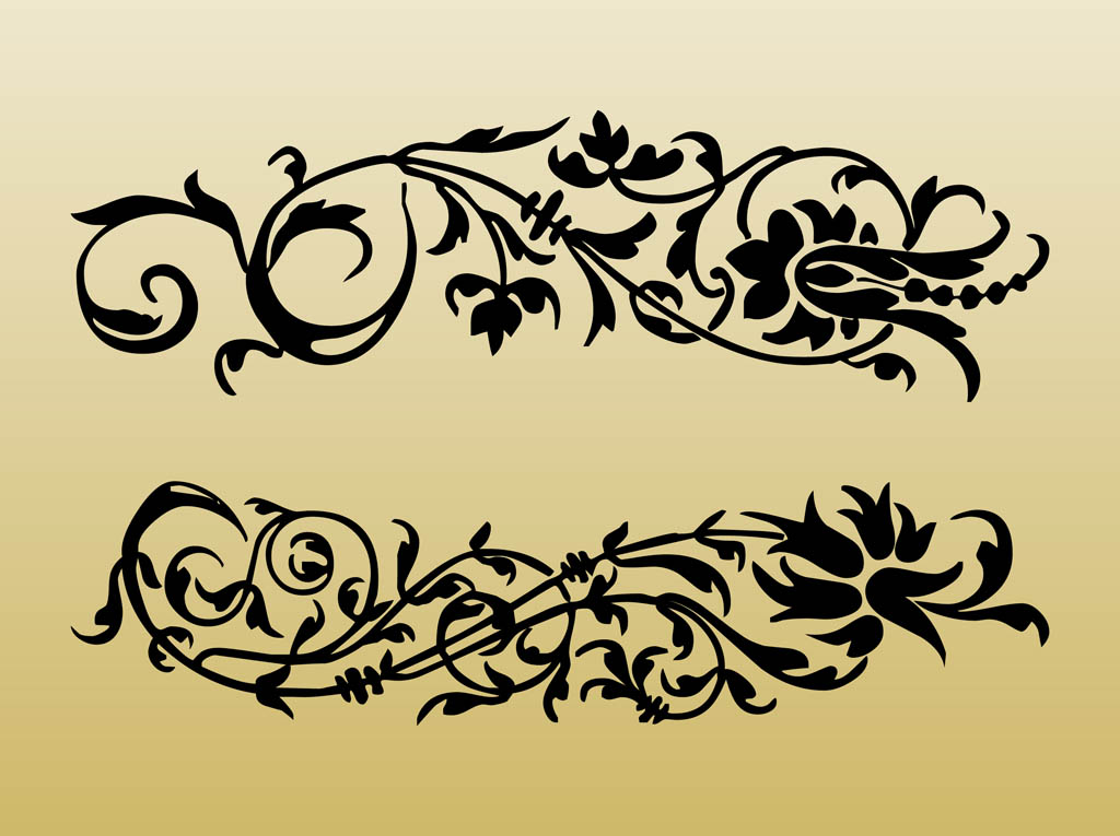 Swirling Floral Layouts Vector Art & Graphics | freevector.com