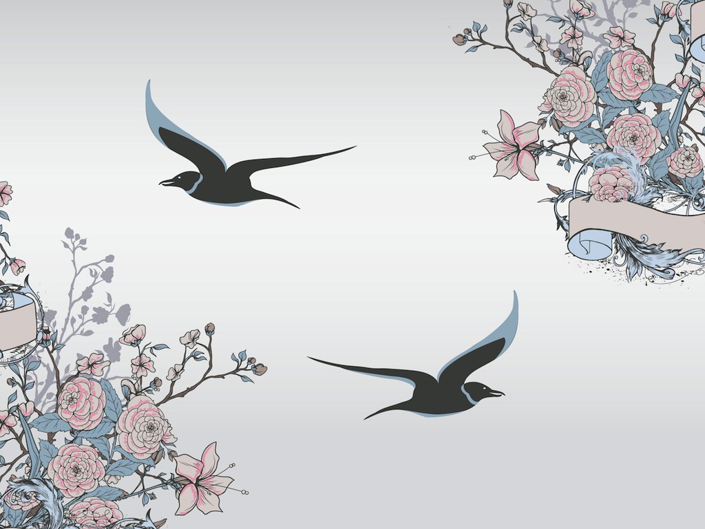 Birds And Flowers Vector Art & Graphics | freevector.com