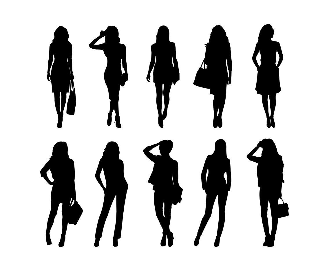 Set Of Woman Silhouettes Vector Vector Art Graphics Freevector Set Of Woman Silhouettes Vector Vector Art Graphics Freevector