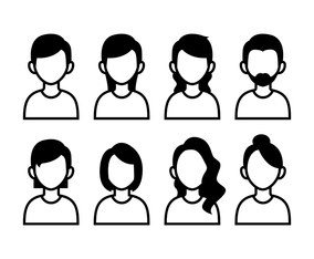 Free People Hairstyle Flat Icon Set Vector Art & Graphics | freevector.com