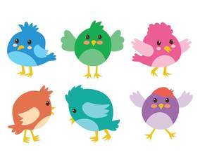 Isolated Cartoon Birds Vector Vector Art & Graphics | freevector.com