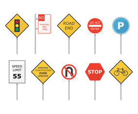 Traffic Signs Vector Art & Graphics | freevector.com