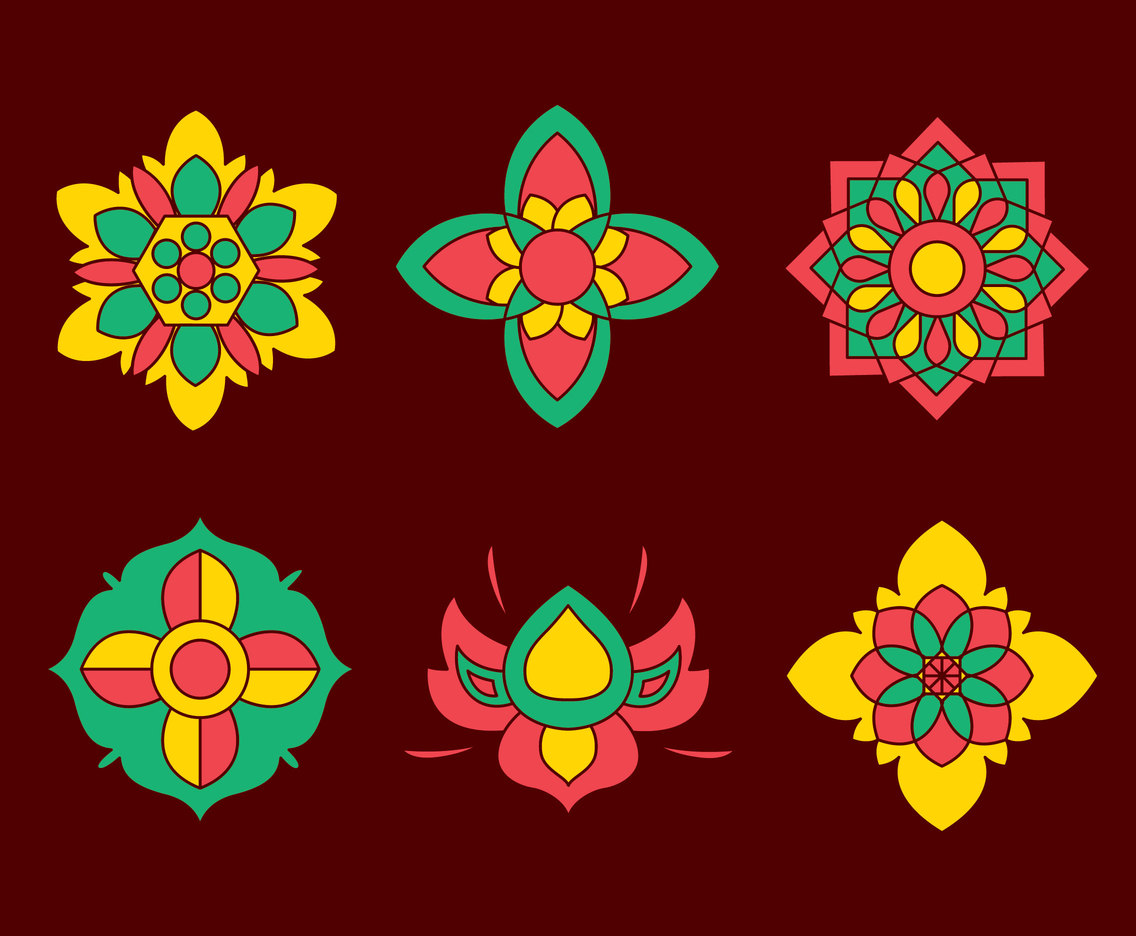 Nice Colors Thai Ornament Vector Vector Art & Graphics | freevector.com