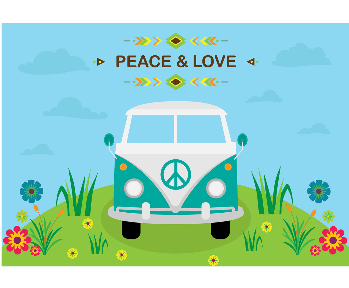 Blue Hippie Background Vector Art & Graphics | freevector.com