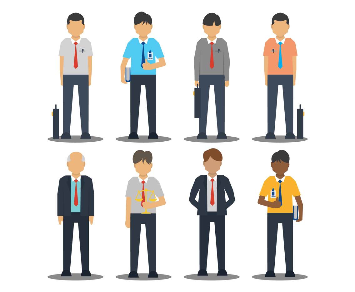 Lawyer Man Illustration Set Vector Art & Graphics | freevector.com