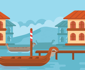 Gondola Logo Silhouette Vector Vector Art & Graphics | freevector.com