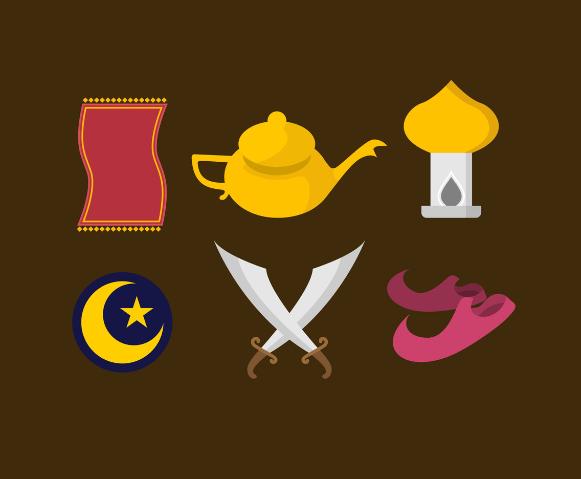 Arabic Tale Icons Vector Vector Art & Graphics | freevector.com