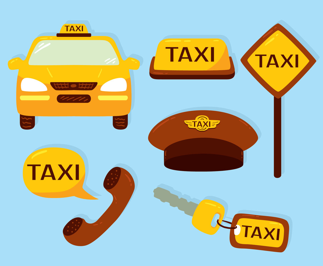 Taxi Element Vector Vector Art & Graphics | freevector.com