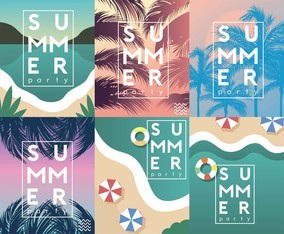 Summer Party Set Vector Vector Art & Graphics | freevector.com