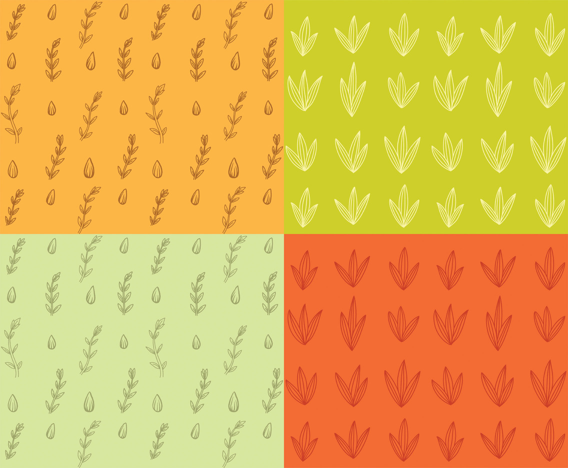 Modern Leaves Hand Drawn Vector Pattern Vector Art & Graphics ...