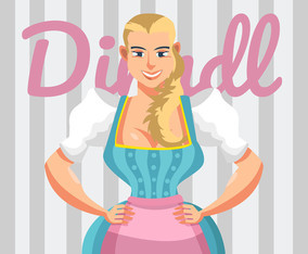 Lady In Dirndl Vector Art & Graphics | freevector.com