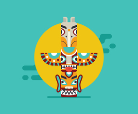 Doodled Totem Masks Vector Art & Graphics | freevector.com