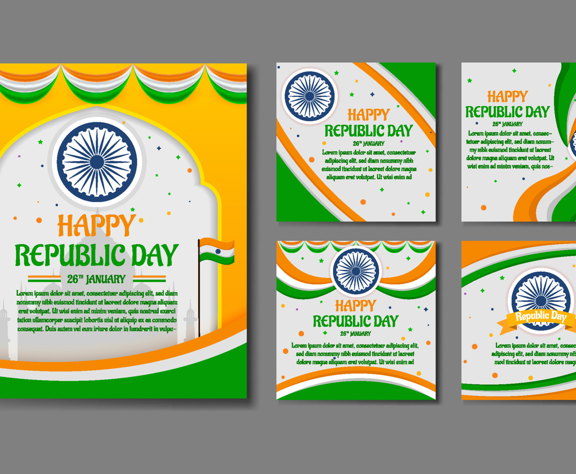 Republic Day Social Media Post Vector Art & Graphics | freevector.com