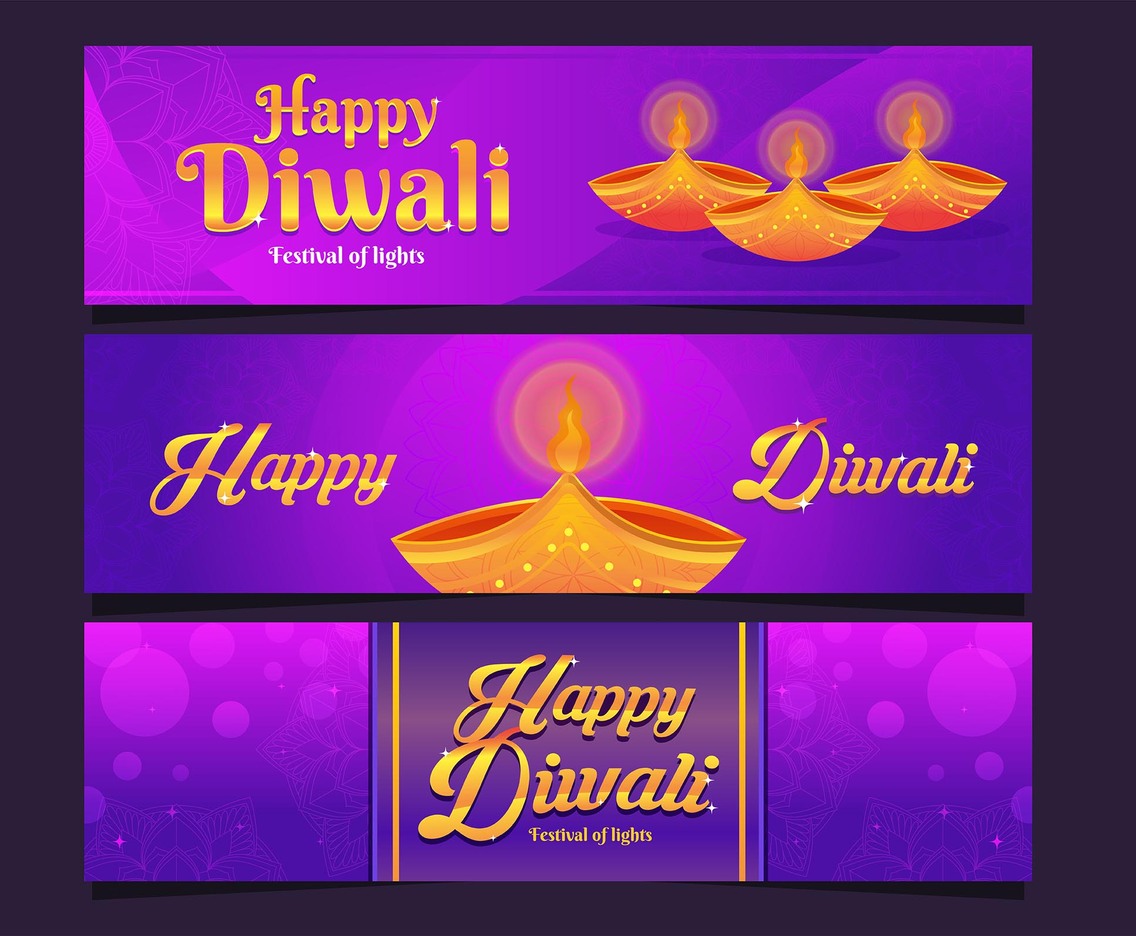 Peaceful Lights Diwali Festival Banner Vector Art & Graphics ...
