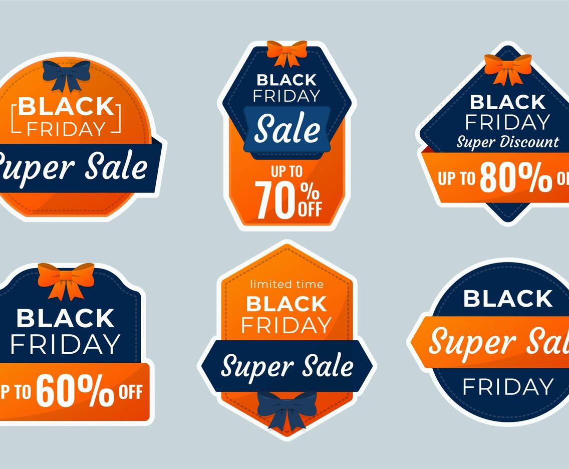 Black Friday Sale Label Collections Vector Art & Graphics | freevector.com