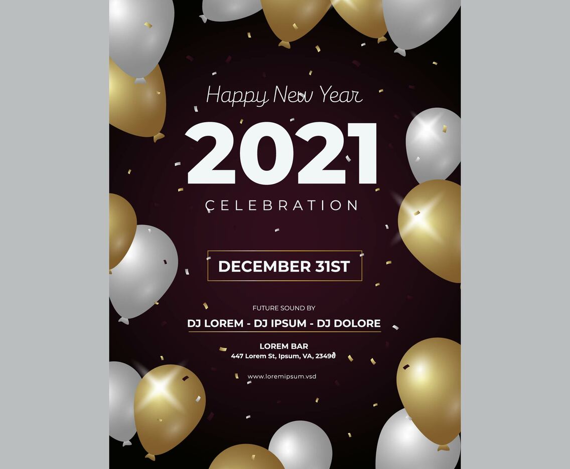 New Year Poster Template Vector Art & Graphics | freevector.com