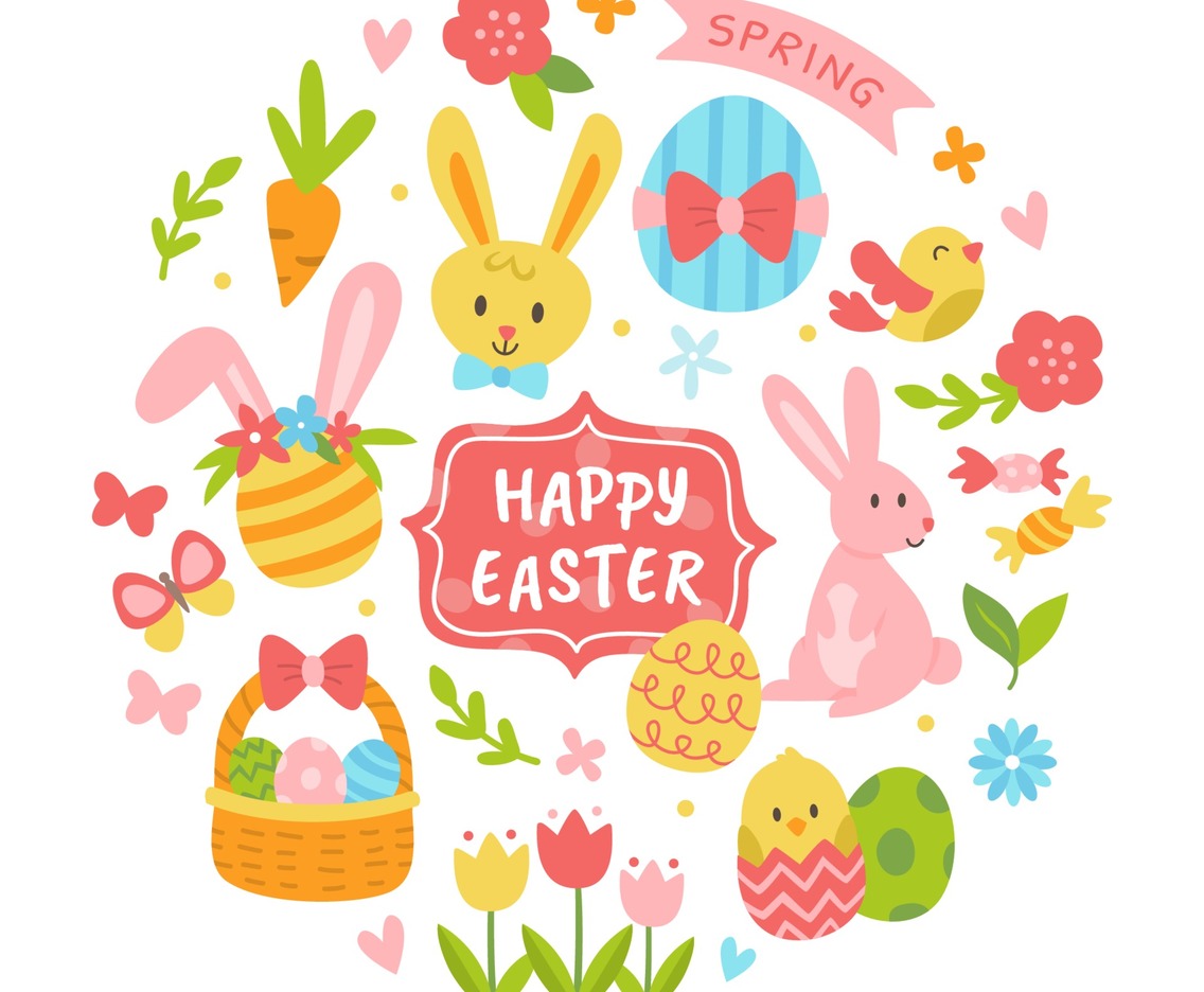 Happy Easter Cute And Colourful Icon Set Vector Art & Graphics ...