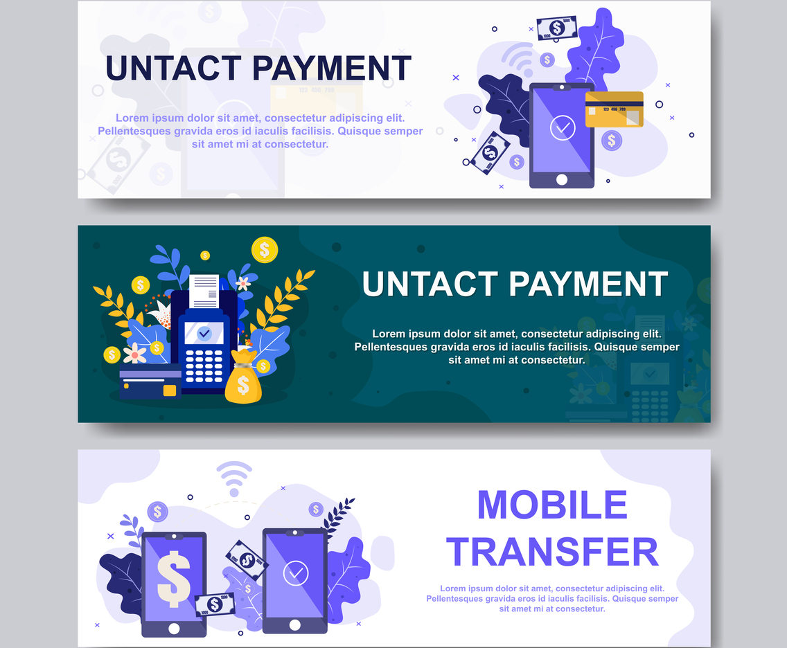 Untact Payment Technology Banner Vector Art & Graphics | freevector.com