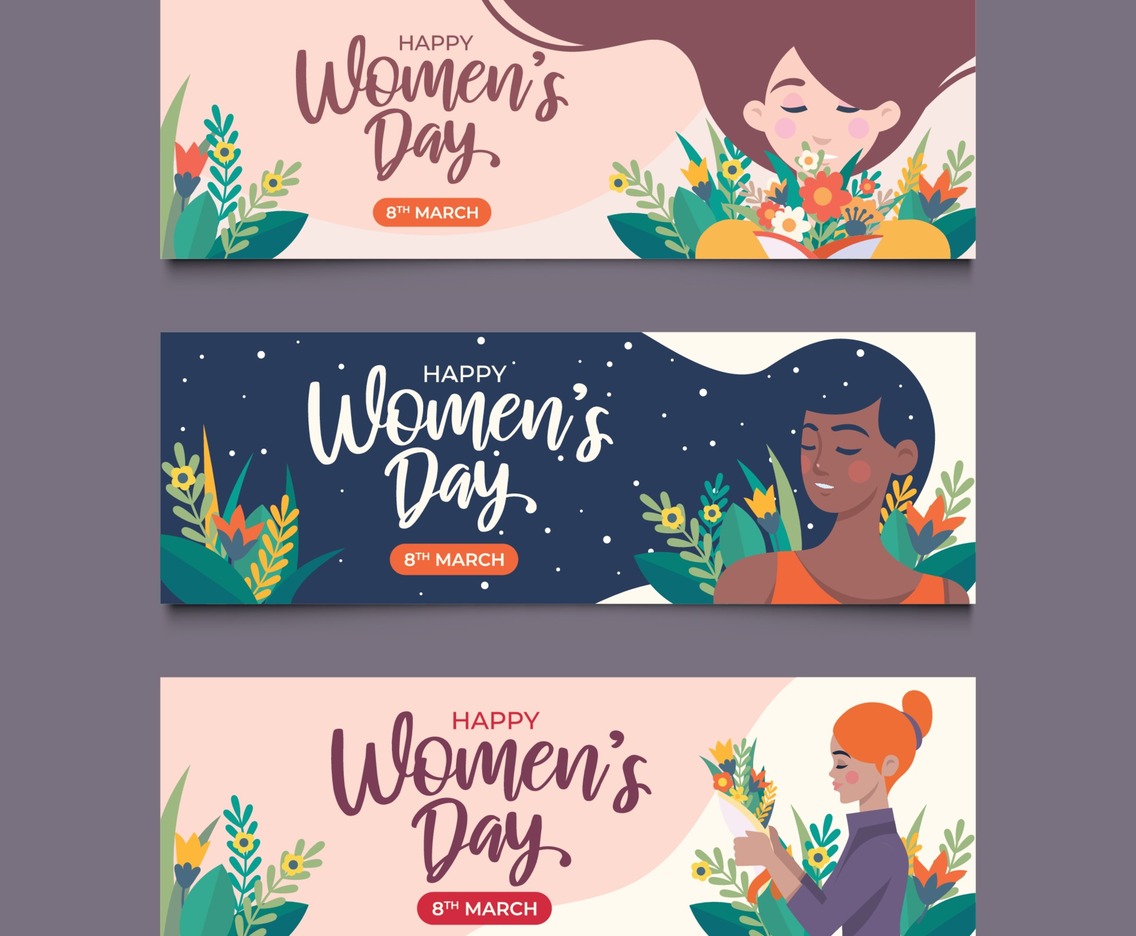 Set Of Womens Day 8 March Banner Vector Art & Graphics | freevector.com