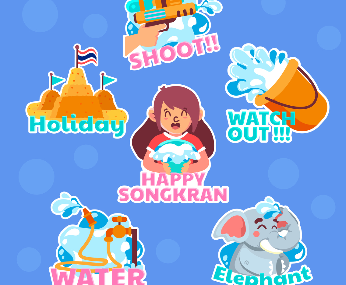 All Water Of Songkran Festival Vector Art & Graphics | freevector.com