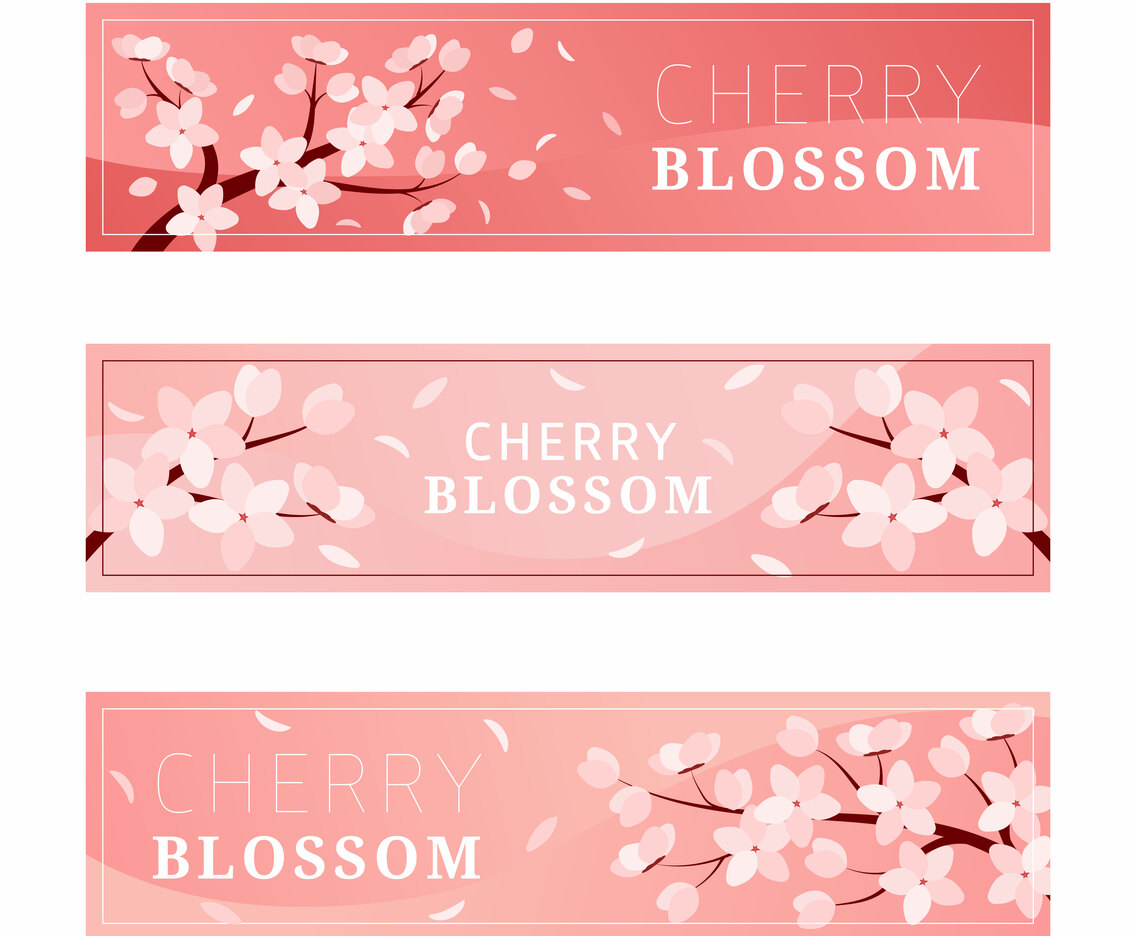 Cherry Blossom Banner Vector Art & Graphics | freevector.com