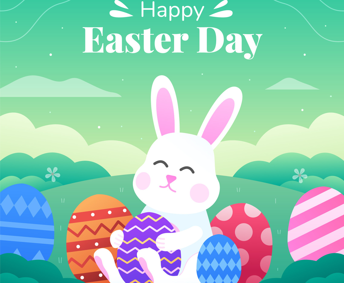 Happy Easter Egg Bunny Design Vector Art & Graphics | freevector.com