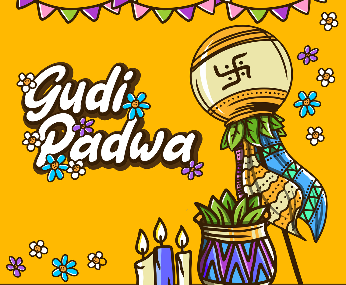 Hand Drawn Gudi Padwa Illustration Vector Art & Graphics | freevector.com