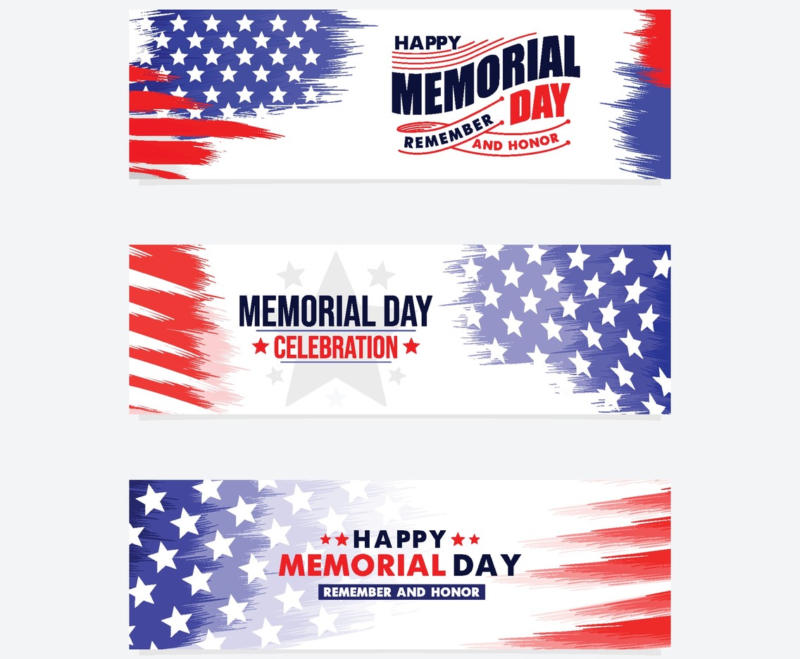 Happy Memorial Day Banner Vector Art & Graphics | freevector.com