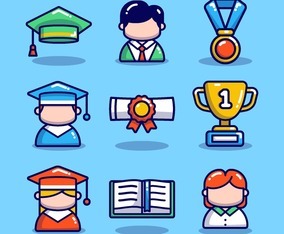 Graduation Icons Vector Art & Graphics | freevector.com