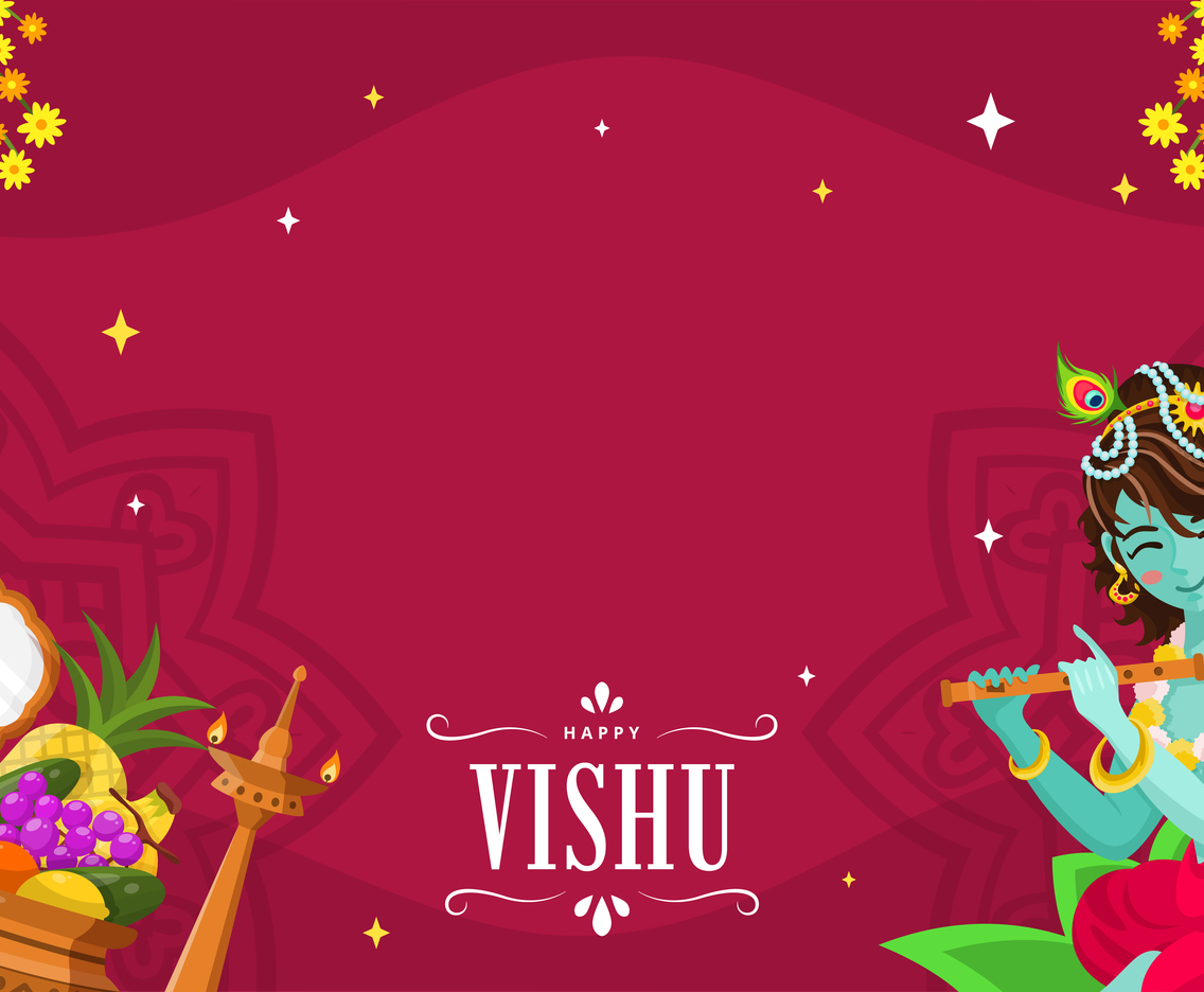 Happy Vishu With Krishna Character Vector Art & Graphics | freevector.com
