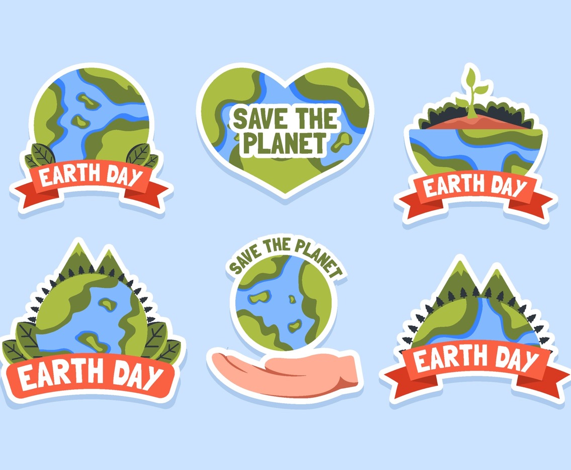 Earth Day Sticker Pack Vector Art & Graphics | freevector.com