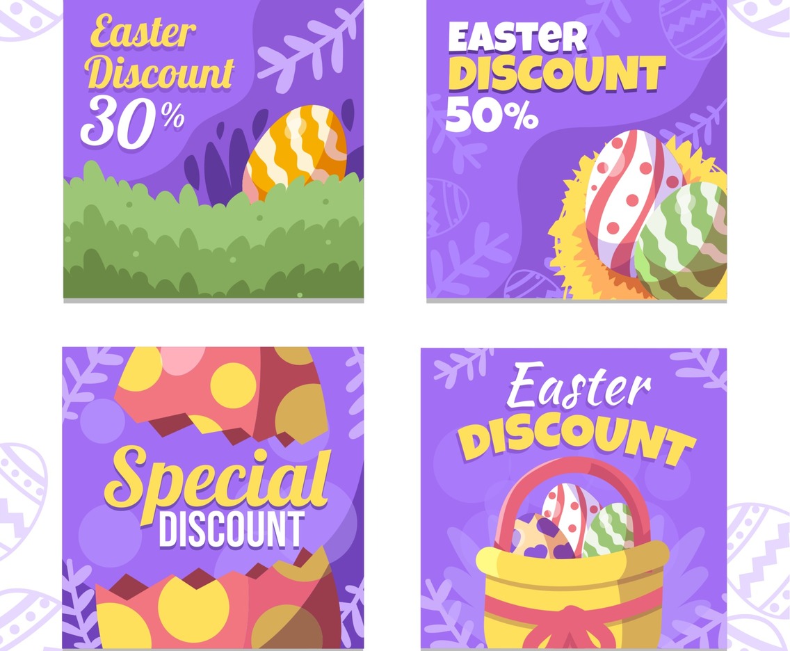 Colorful Easter Special Discount Marketing Tools Vector Art & Graphics ...