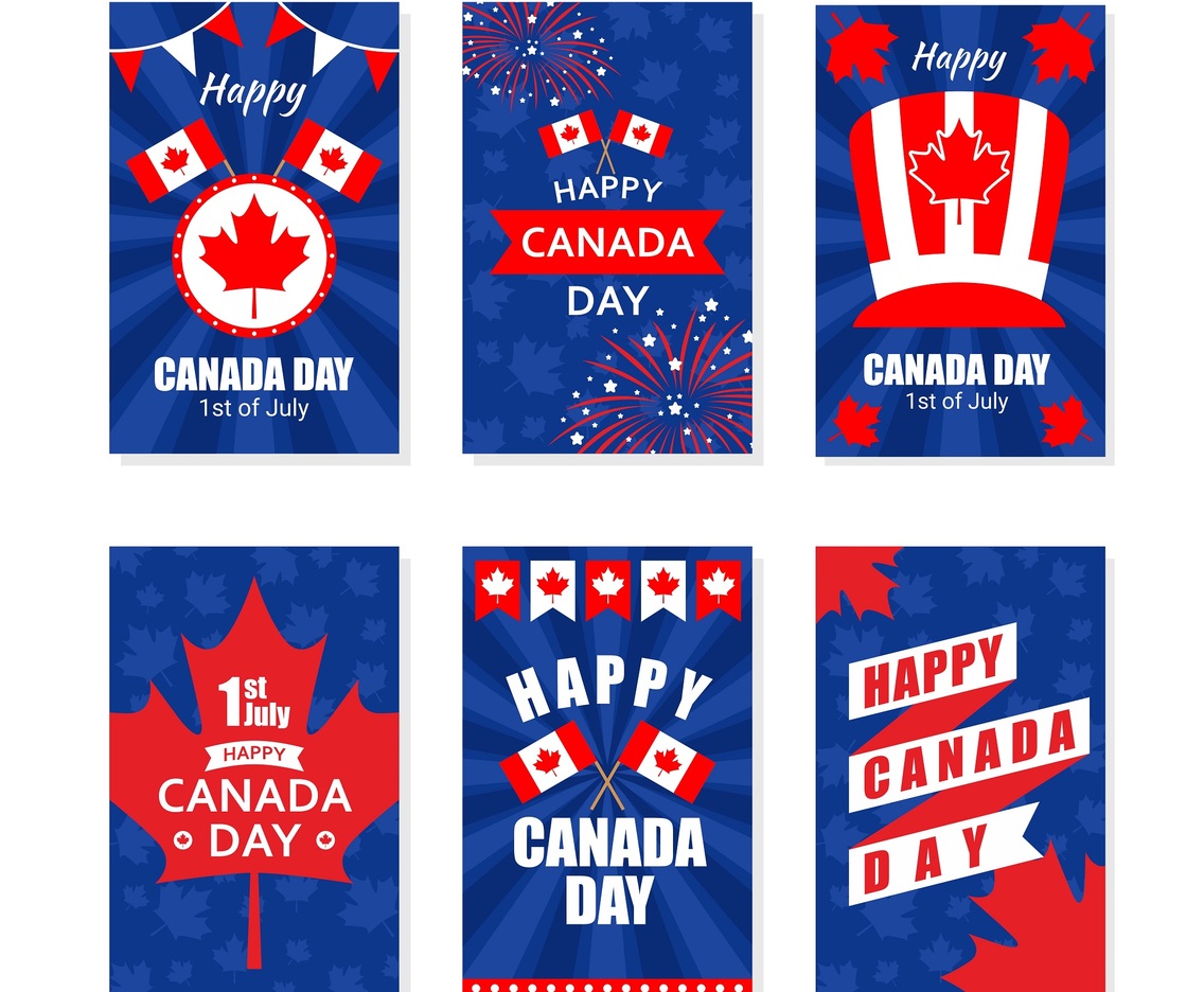 Canada Day Greeting Card Collection Vector Art & Graphics | freevector.com