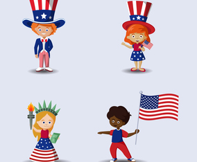Set Of American Characters Vector Art & Graphics | freevector.com