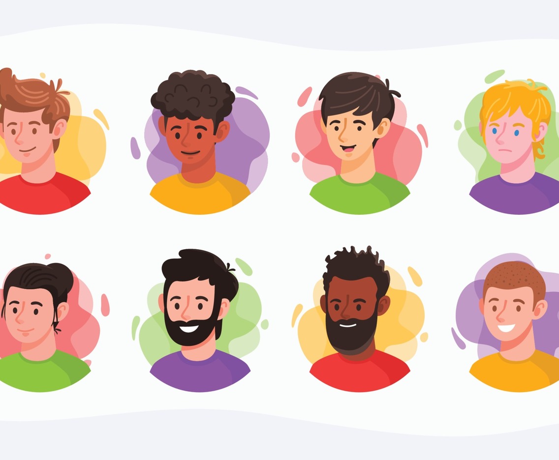 Set Of Young Male Avatar Vector Art & Graphics | freevector.com