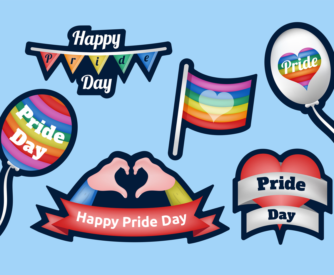 Happy Pride Day Sticker Vector Art & Graphics | freevector.com