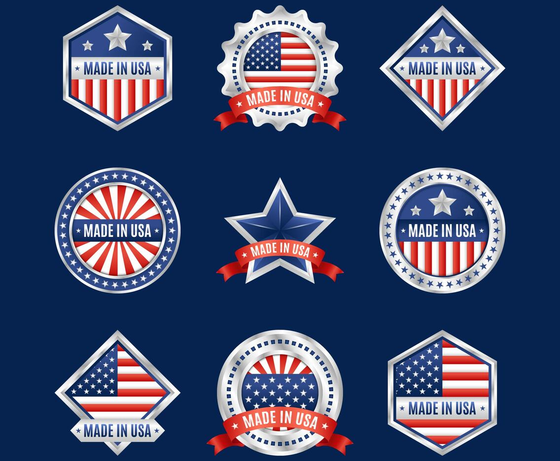 Made In Usa Logo Set With Silver Frame Vector Art & Graphics ...