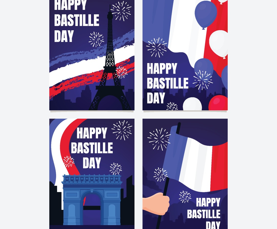 Happy Bastille Day Card Vector Art & Graphics | freevector.com