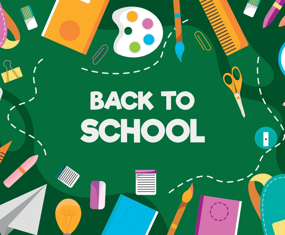 School Stationary Background In Flat Design Vector Art & Graphics ...
