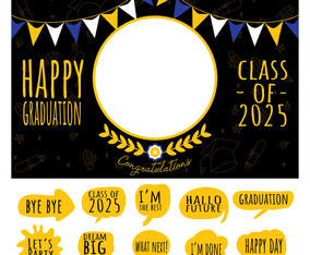 Realistic Graduation Photoframe Background Vector Art & Graphics ...