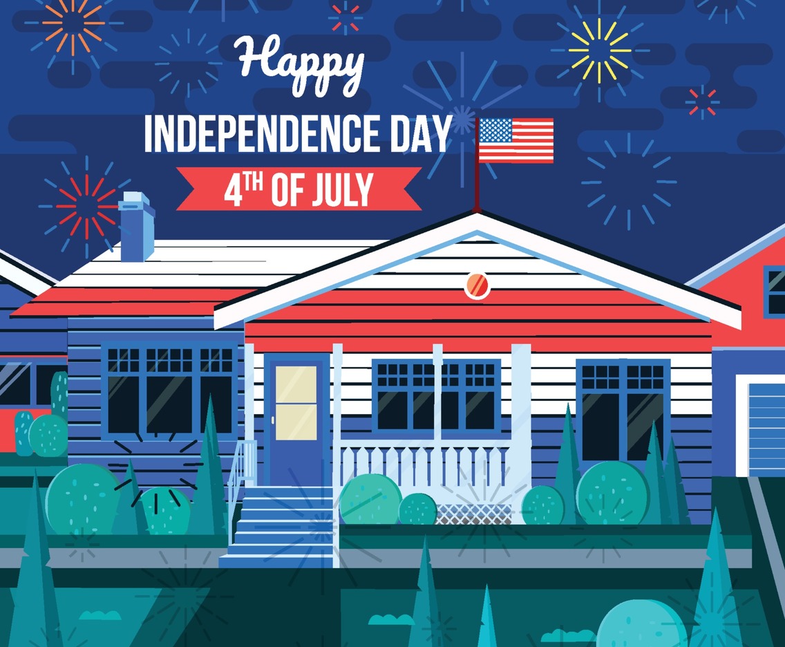 Independence Day Celebration In Neighborhood Vector Art & Graphics ...
