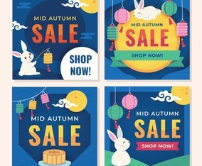 Mid Autumn Festival Marketing Gift Card Template Vector Art & Graphics ...