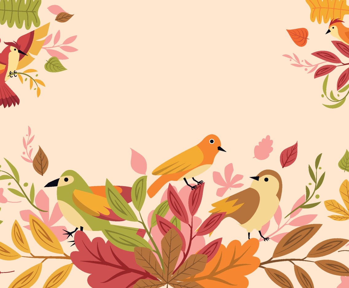 Autumn Nature With Flora And Fauna Background Vector Art & Graphics ...