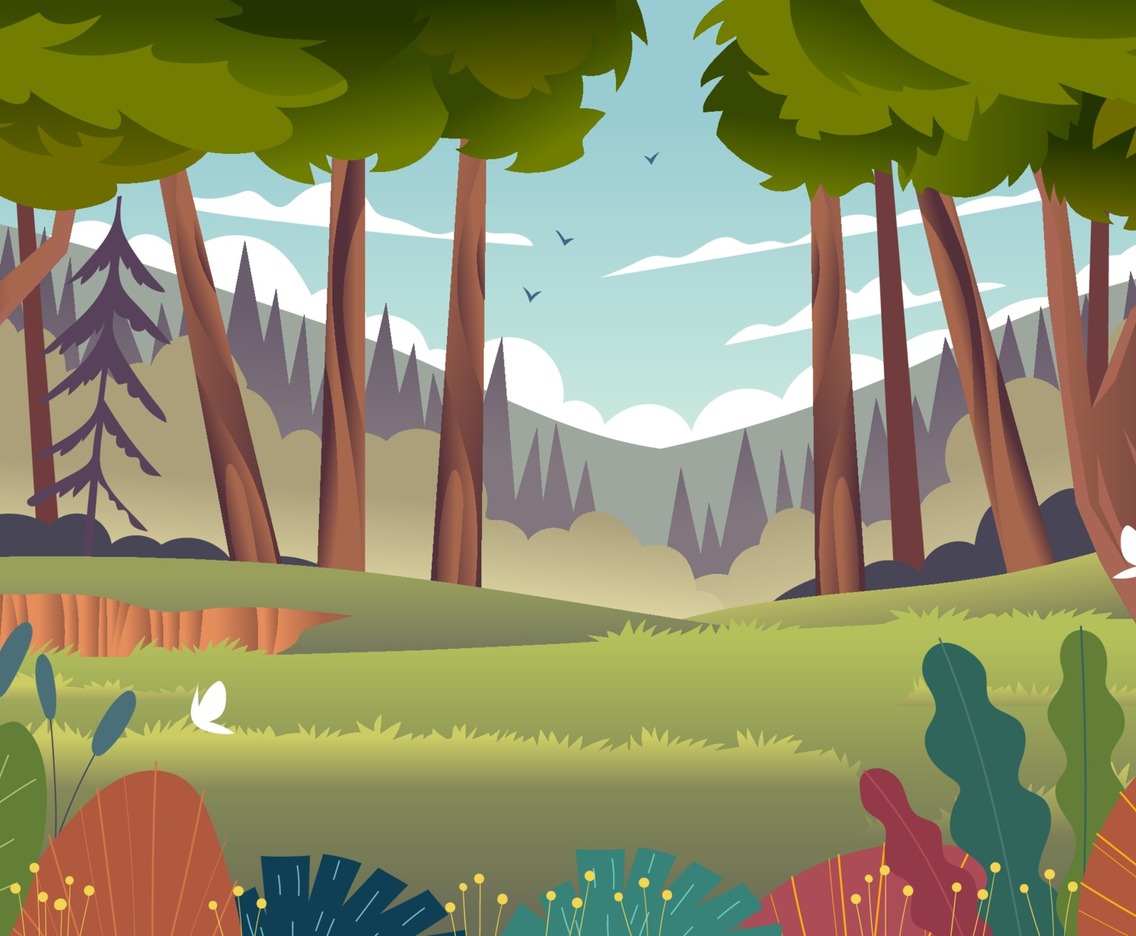 Deep Forest Scenery Vector Art & Graphics | freevector.com