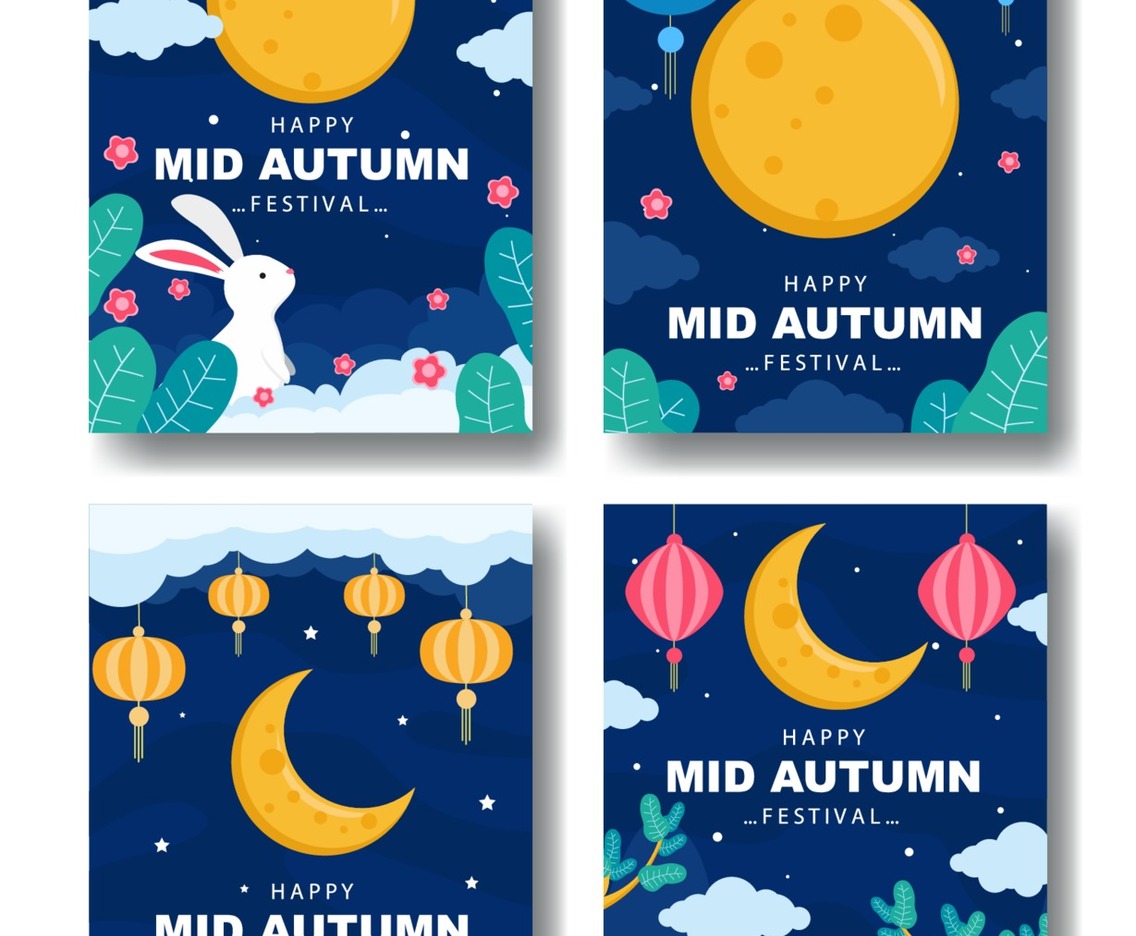 Mid Autumn Festival Card Vector Art & Graphics | freevector.com